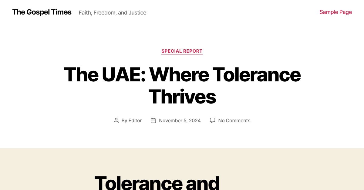 The UAE: Where Tolerance Thrives – The Gospel Times